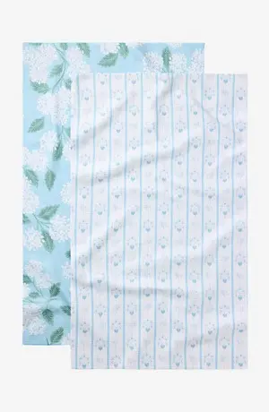 GEOMETRY Kitchen Tea Towel Set Soft Blue