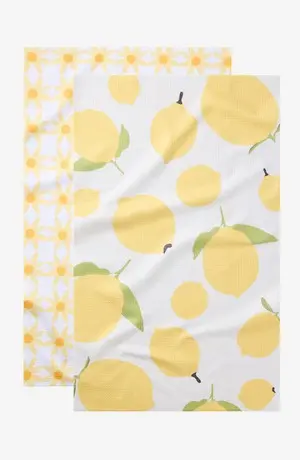 GEOMETRY Kitchen Tea Towel Set Sunny Daisies
