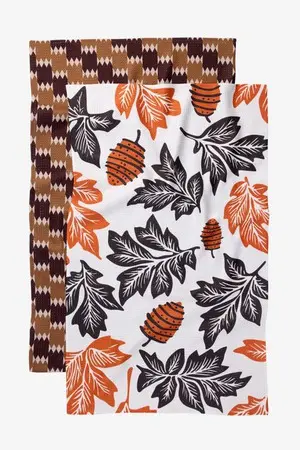 GEOMETRY Kitchen Tea Towel Set Woodland Song