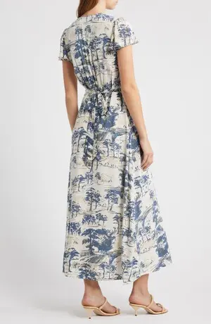 NEXT Print Tie Back Maxi Dress