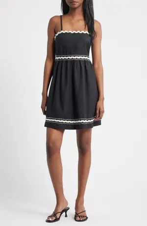 LIPSY Rickrack Fit & Flare Mini Dress