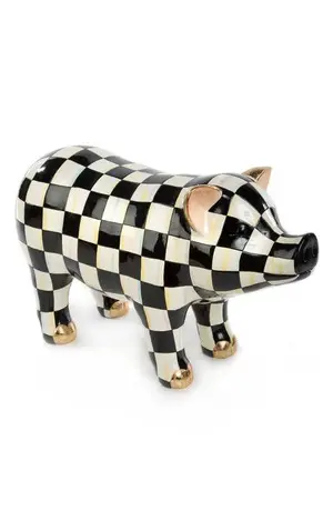 MACKENZIE-CHILDS Courtly Check Figurine - Black/ White