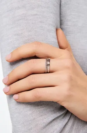 ANA LUISA Set Of 3 Band Rings - Silver