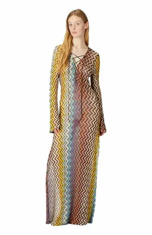Missoni Long Caftan With Zig Zag Pattern