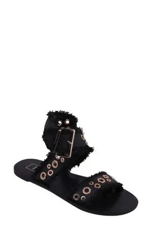 SHU SHOP Cindy Ankle Strap Sandal - Black Woven