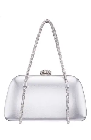 Nina Camara Frame Clutch - Silver