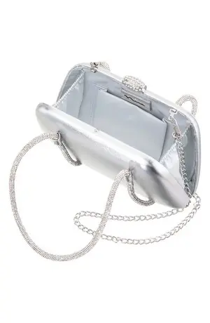 Nina Camara Frame Clutch - Silver
