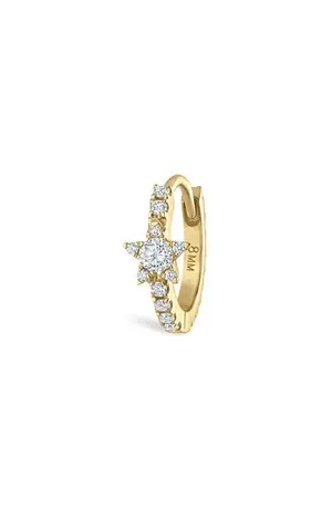 MARIA TASH Diamond Star Eternity Single Clicker Hoop Earring - 18k Yellow Gold/ Diamond
