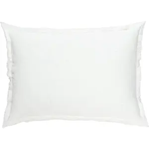 Anaya Bright Fringe Linen Dutch Euro Pillow Cover Only - White