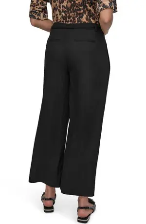 Dkny Tie Front Twill Pants - Black