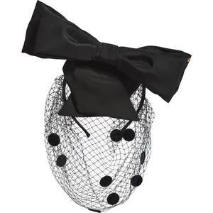 Valentino Garavani Bow Veil Headband - N01 Nero/ Nero
