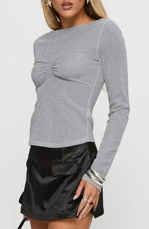 Princess Polly Metallic Mesh Top