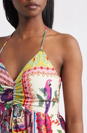 LIPSY Postcard Print Halter Romper