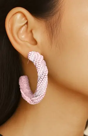 Deepa Gurnani Killian Beaded Hoop Earrings