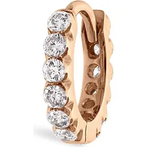 MARIA TASH Invisible Set Diamond Single Clicker Hoop Earring - 18k Rose Gold/ Diamond