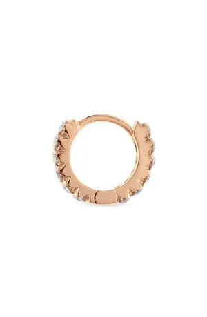 MARIA TASH Invisible Set Diamond Single Clicker Hoop Earring - 18k Rose Gold/ Diamond
