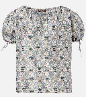 Loro Piana Rose Printed Silk Top - Multicoloured