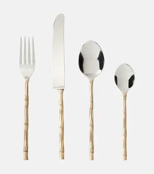BITOSSI Bamboo 24-piece Stainless Steel Cutlery Set