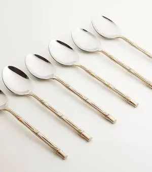 BITOSSI Bamboo 24-piece Stainless Steel Cutlery Set
