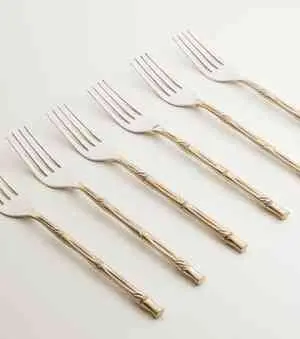 BITOSSI Bamboo 24-piece Stainless Steel Cutlery Set