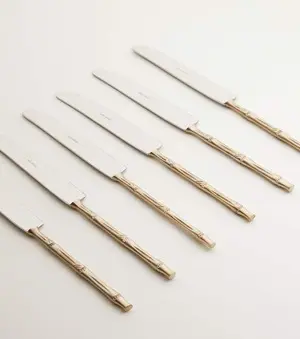 BITOSSI Bamboo 24-piece Stainless Steel Cutlery Set