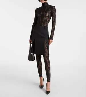 Norma Kamali Floral Lace Catsuit