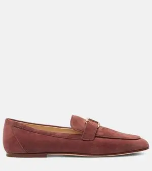 TOD'S T Timeless Suede Loafers - Red