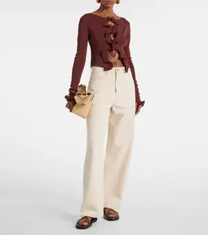 SAME Knitted Ruffled Top