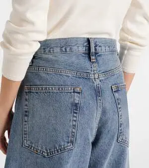 FRAME Bubble Crop High-rise Barrel-leg Jeans - Blue