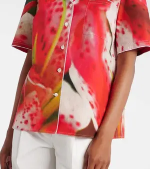 Tory Burch Printed Cotton-blend Twill Shirt