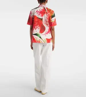 Tory Burch Printed Cotton-blend Twill Shirt