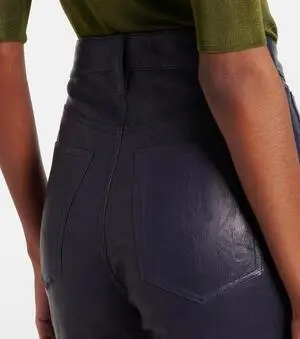 FRAME Reboot Crop Leather Bootcut Pants