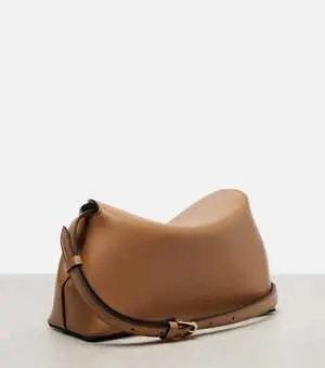 TOTEME T-lock Small Leather Clutch - Brown