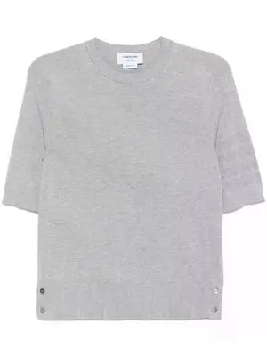 Thom Browne 4-bar Pointelle T-shirt - Grey