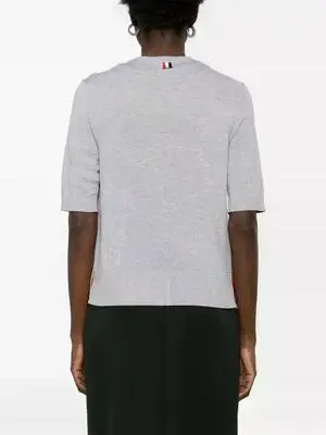 Thom Browne 4-bar Pointelle T-shirt - Grey