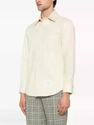 Thom Browne Rwb-stripe Denim Shirt - Neutrals