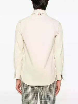 Thom Browne Rwb-stripe Denim Shirt - Neutrals