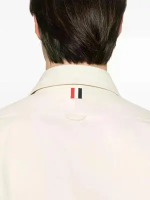 Thom Browne Rwb-stripe Denim Shirt - Neutrals