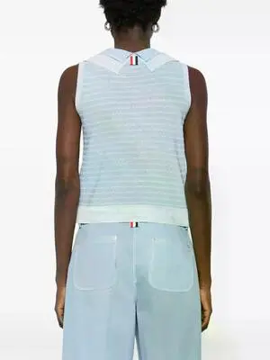 Thom Browne Striped Double-collar Vest