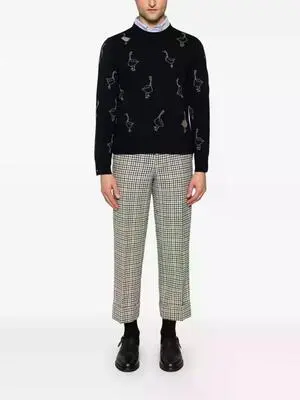 Thom Browne Pattern-intarsia Virgin Wool Sweater