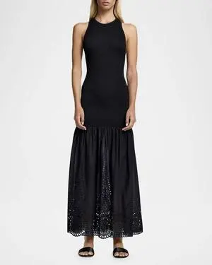 Smythe Racerback Tiered Dress - Black