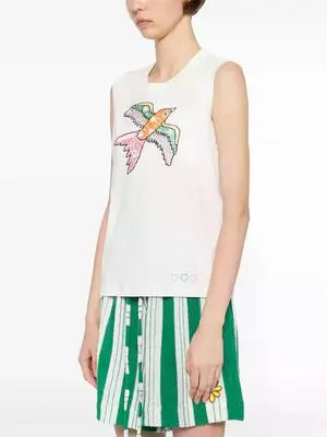 Mira Mikati Embroidered Bird Motif Sleeveless Top