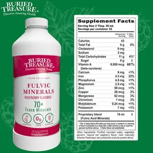 BURIED TREASURE Raspberry Colloidal Trace Minerals 976 Milliliters