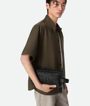 Bottega Veneta Intrecciato Travel Pouch - Black