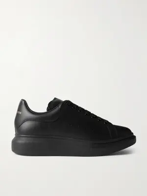 Alexander McQueen Exaggerated-sole Leather Sneakers - Black