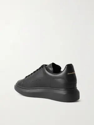 Alexander McQueen Exaggerated-sole Leather Sneakers - Black