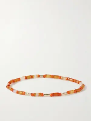 Luis Morais 14-karat Gold Agate Bracelet - Red