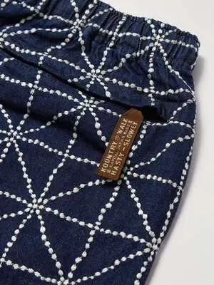 Kapital Dojo Easy Wide-leg Denim Shorts