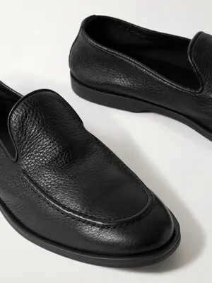 George Cleverley Cornwall Full-grain Deerskin Loafers - Black