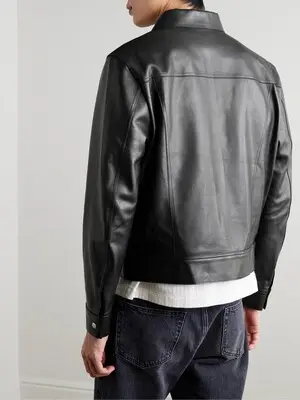FRAME Leather Trucker Jacket